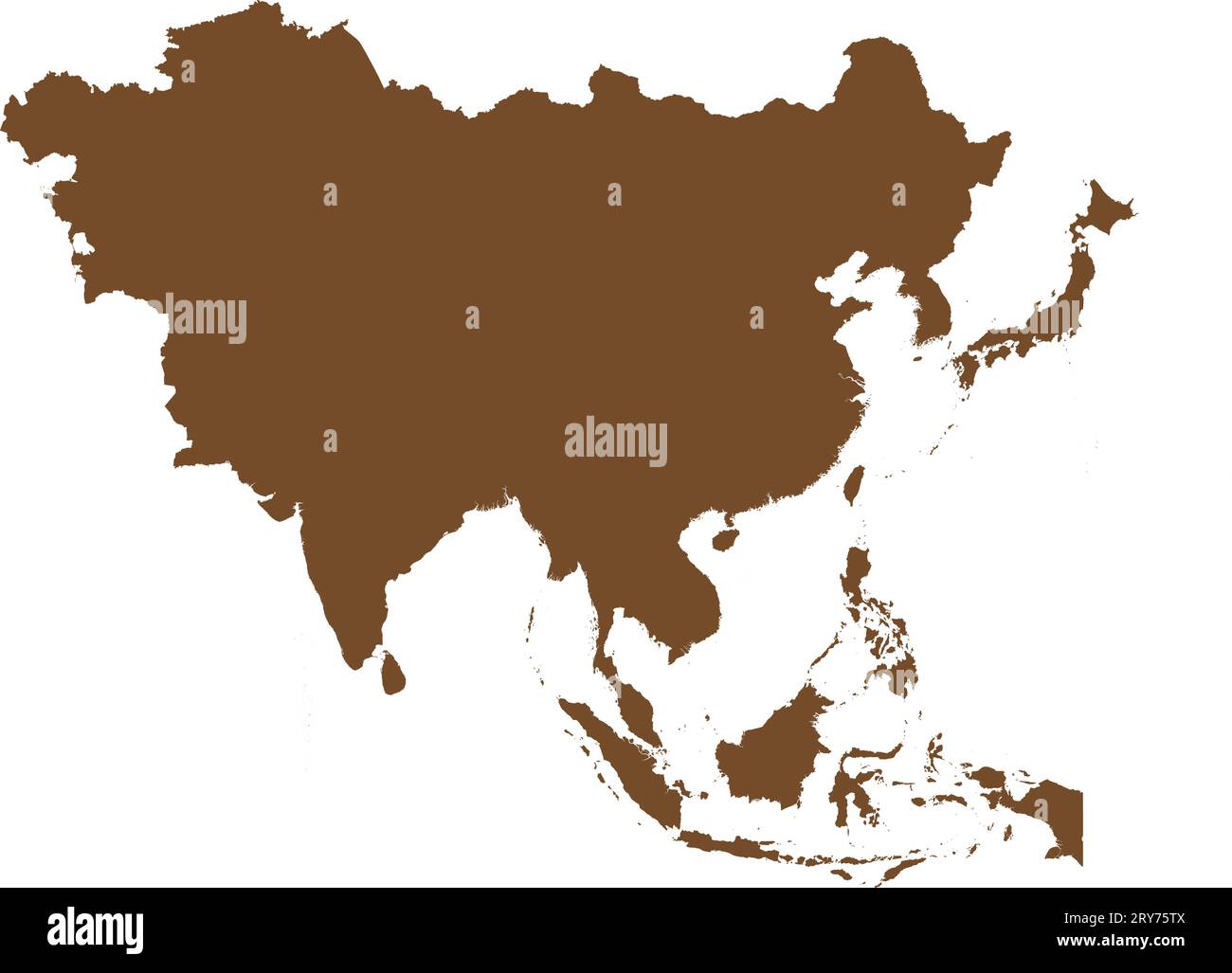 BROWN CMYK color map of ASIA Stock Vector Image & Art - Alamy