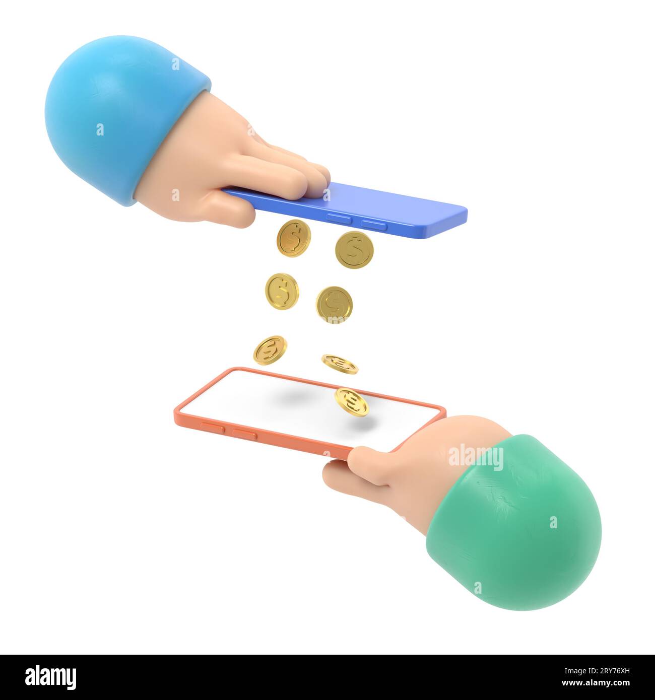 Mobile payment money transfer flat 3d isometry isometric financial ...