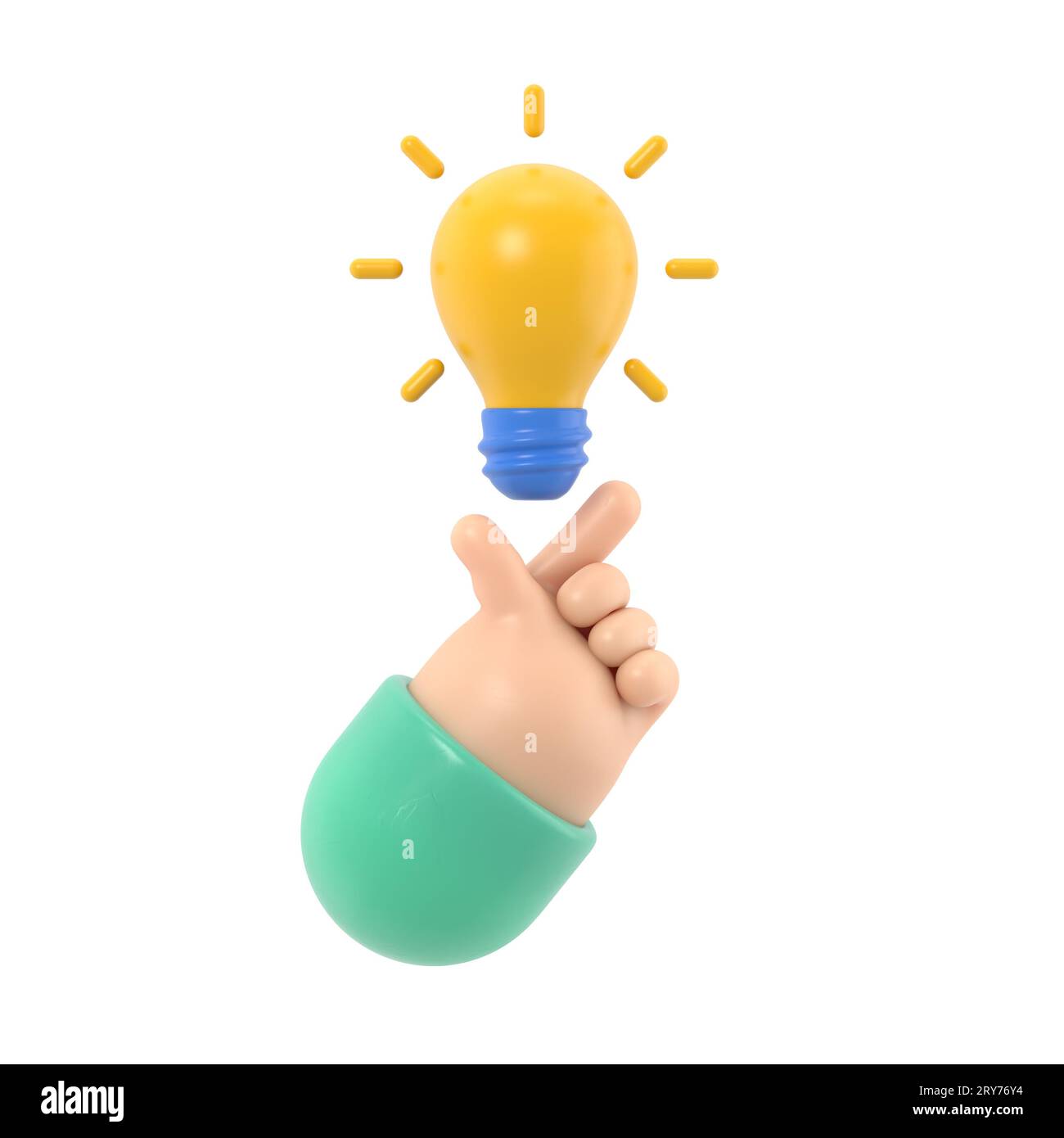 Pointing finger up on bulb as a symbol big idea. Having new creative ...