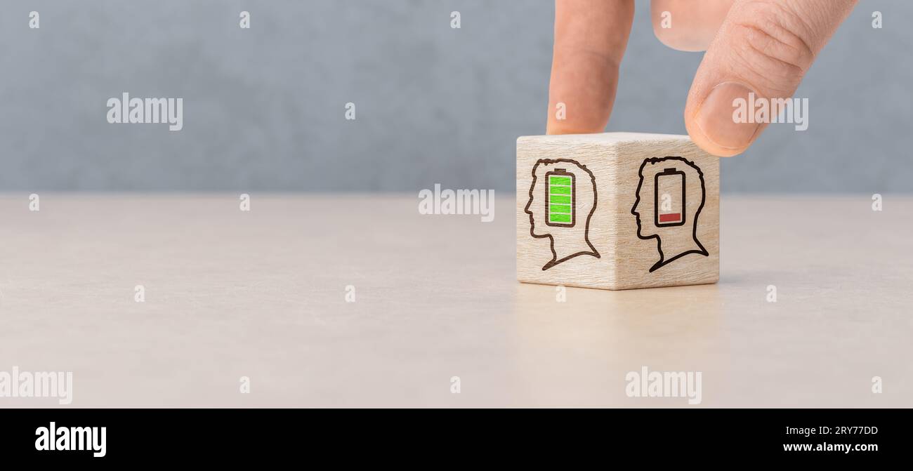 Fully charged active mentally healthy and emotional burnout. Emotional ...