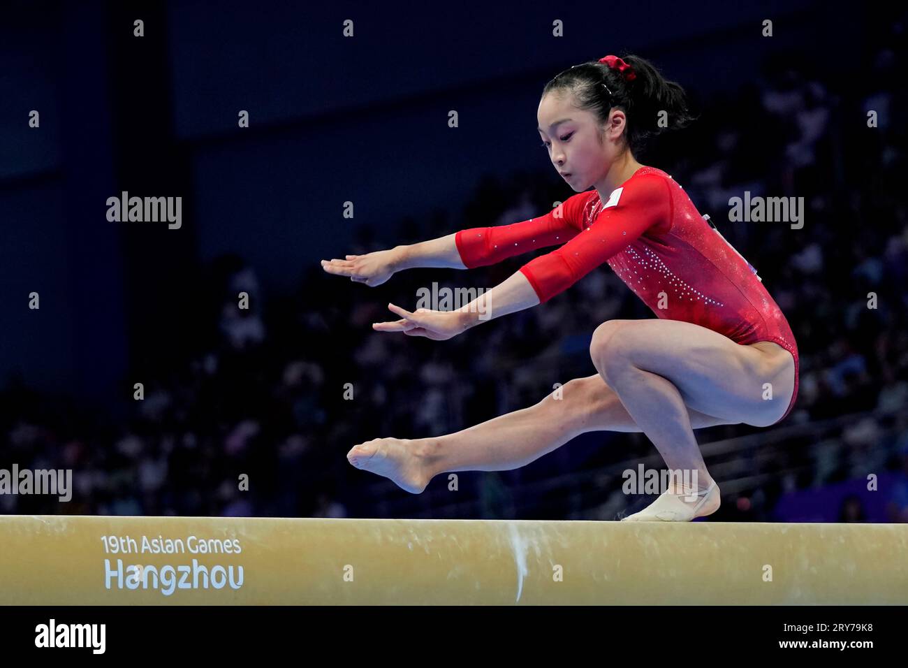 Japan's Mana Okamura competes in the Artistic Gymnastics women's ...