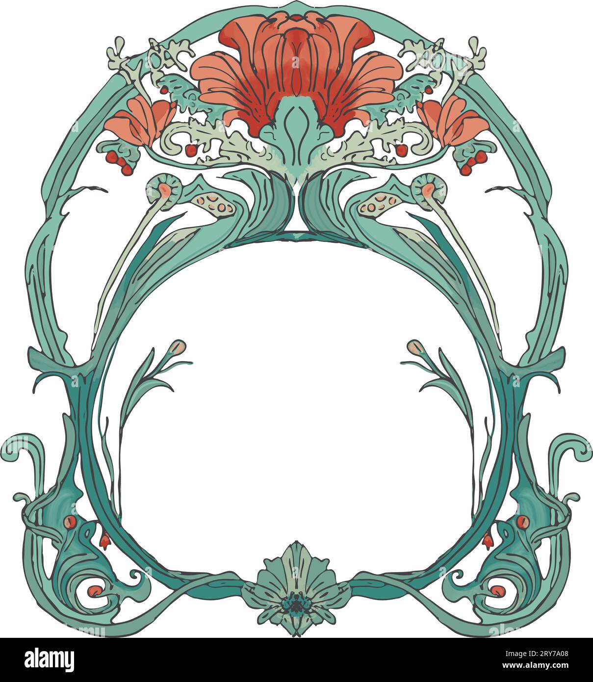 Red rose floral design element, frame border Stock Vector Image & Art ...