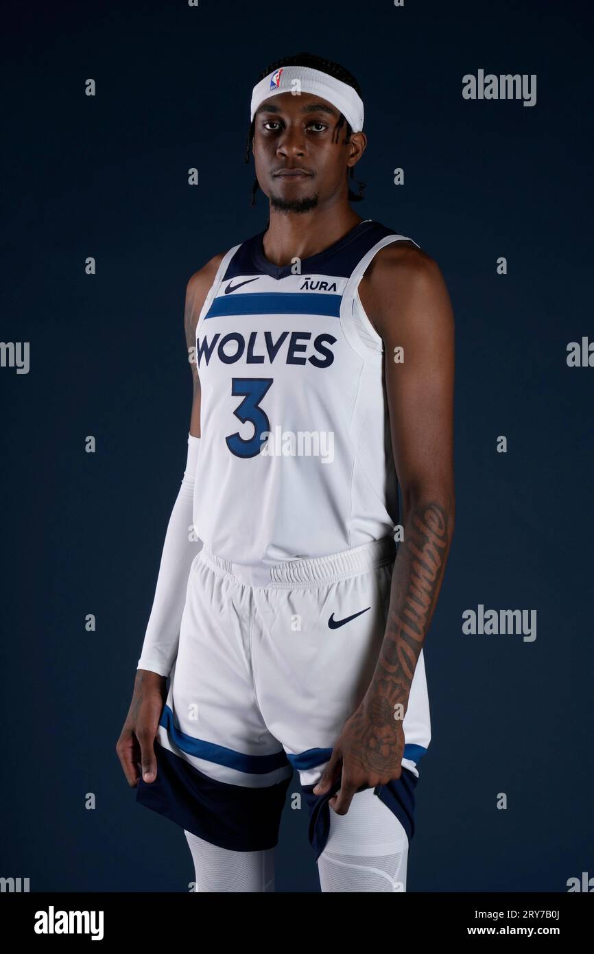 Minnesota Timberwolves forward Jaden McDaniels (3) poses for a photo ...
