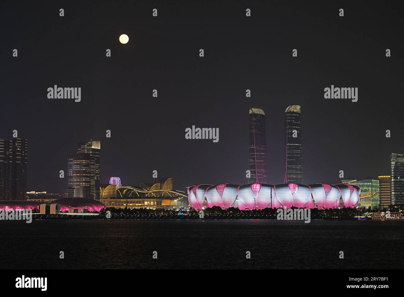 Hangzhou, China's Zhejiang Province. 29th Sep, 2023. A full moon is ...