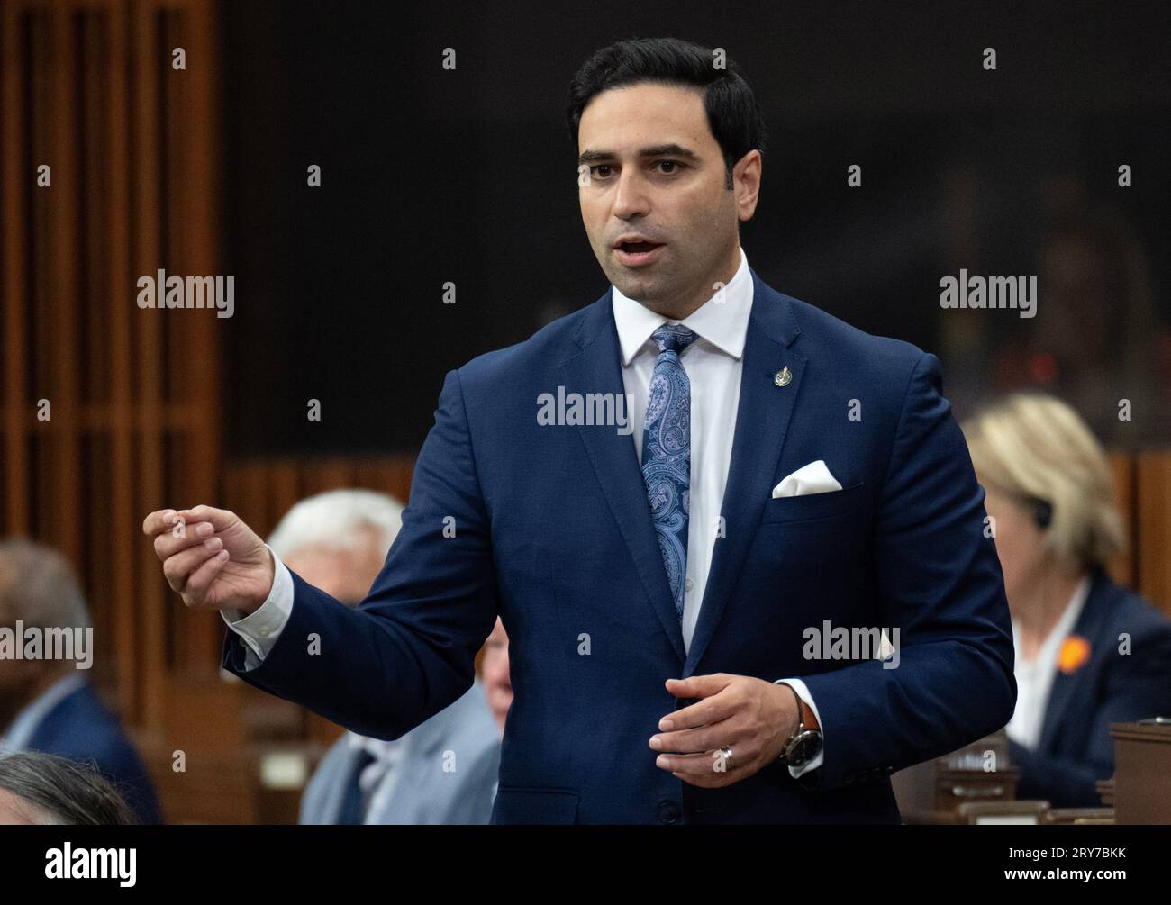 Liberal MP for London North Centre Peter Fragiskatos rises during ...