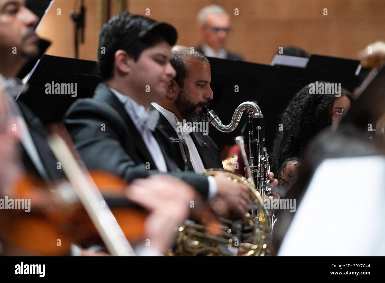 Rio De Janeiro. 28th Sep, 2023. Members of Brazilian Symphony Orchestra ...