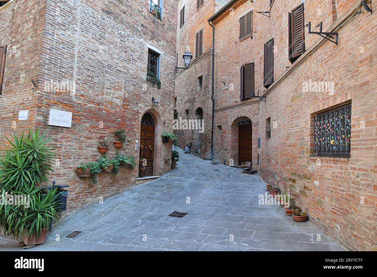 A street in the medieval quarter of Torrita di Siena, a village in ...