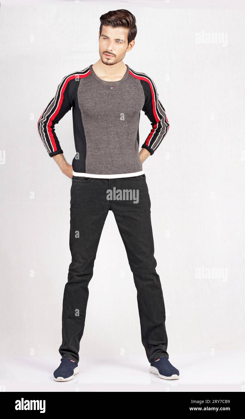 Portrait of a man in white background Stock Photo - Alamy