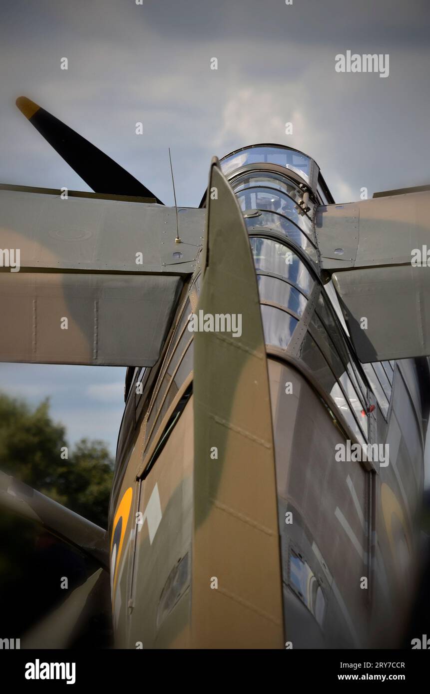 rear view of vintage aeroplane on the ground suffolk england Stock ...
