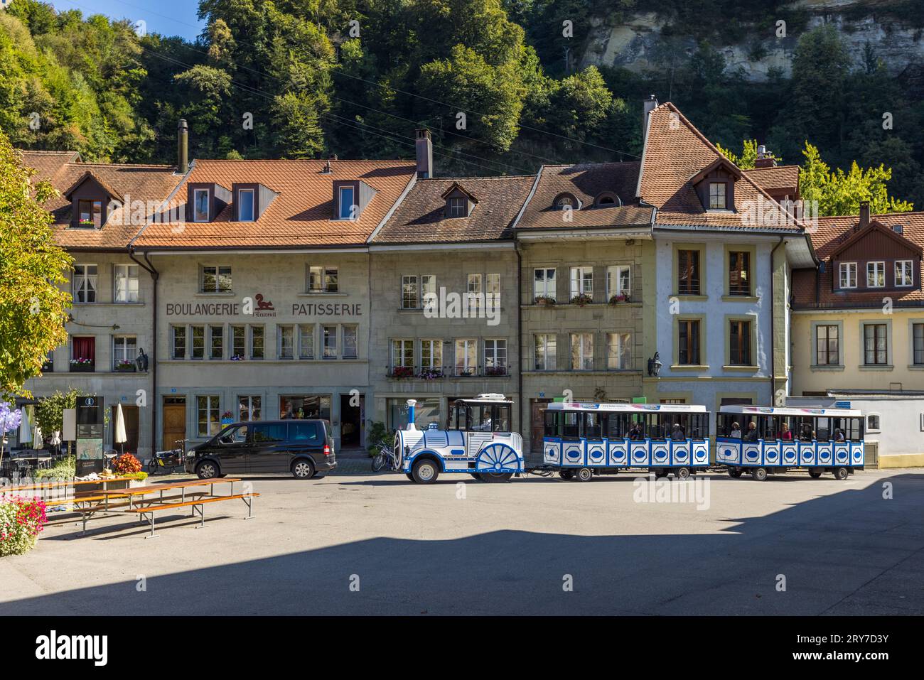 Fribourg - Freiburg, Switzerland City tour with the Bimmelbahn Stock ...