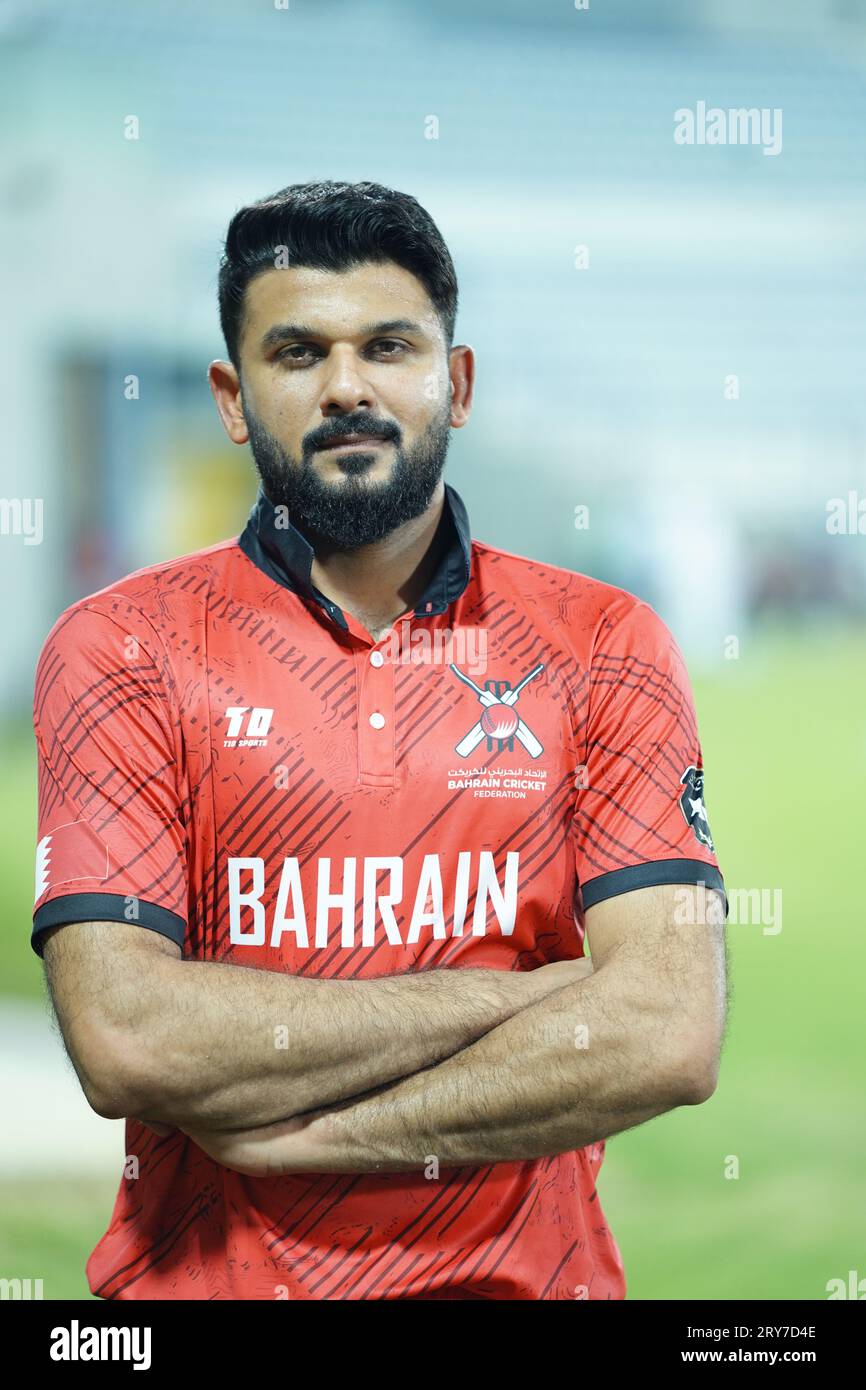 Umer Toor captain of Bahrain cricket and hailing from Paksitan Stock ...