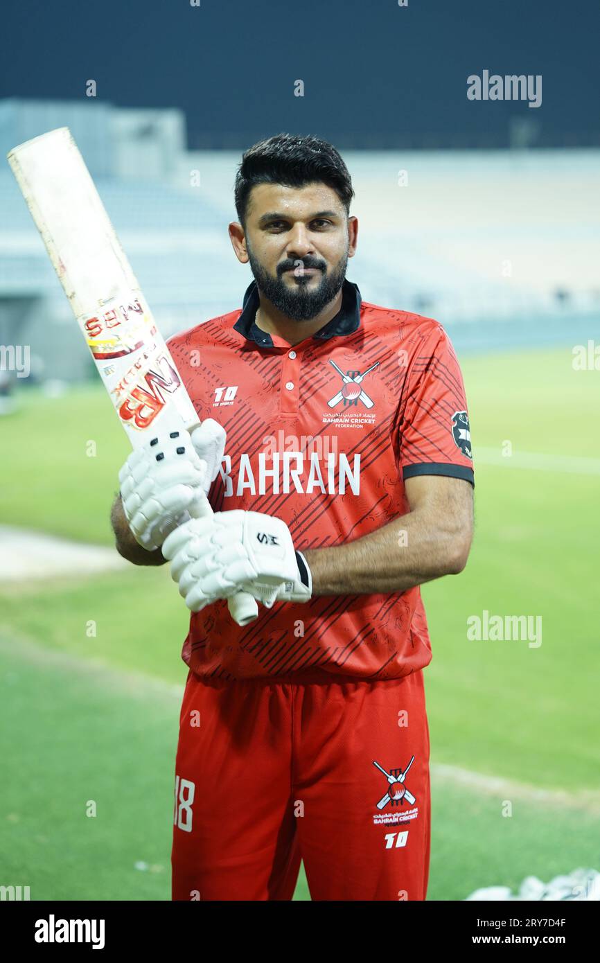Umer Toor captain of Bahrain cricket and hailing from Paksitan Stock Photo - Alamy