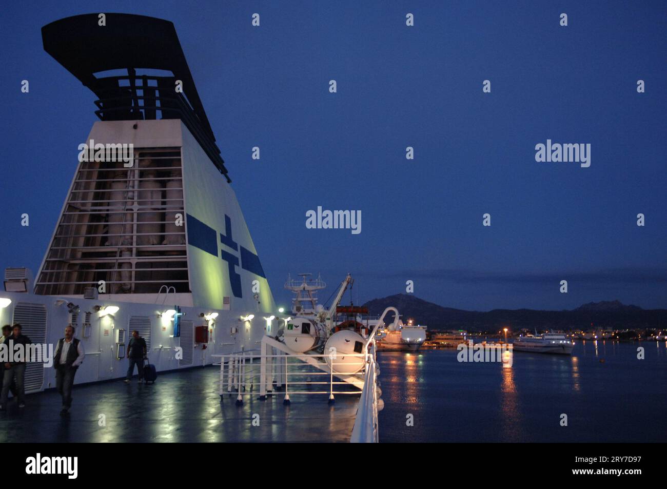 Ferry in the evening light Stock Photo - Alamy