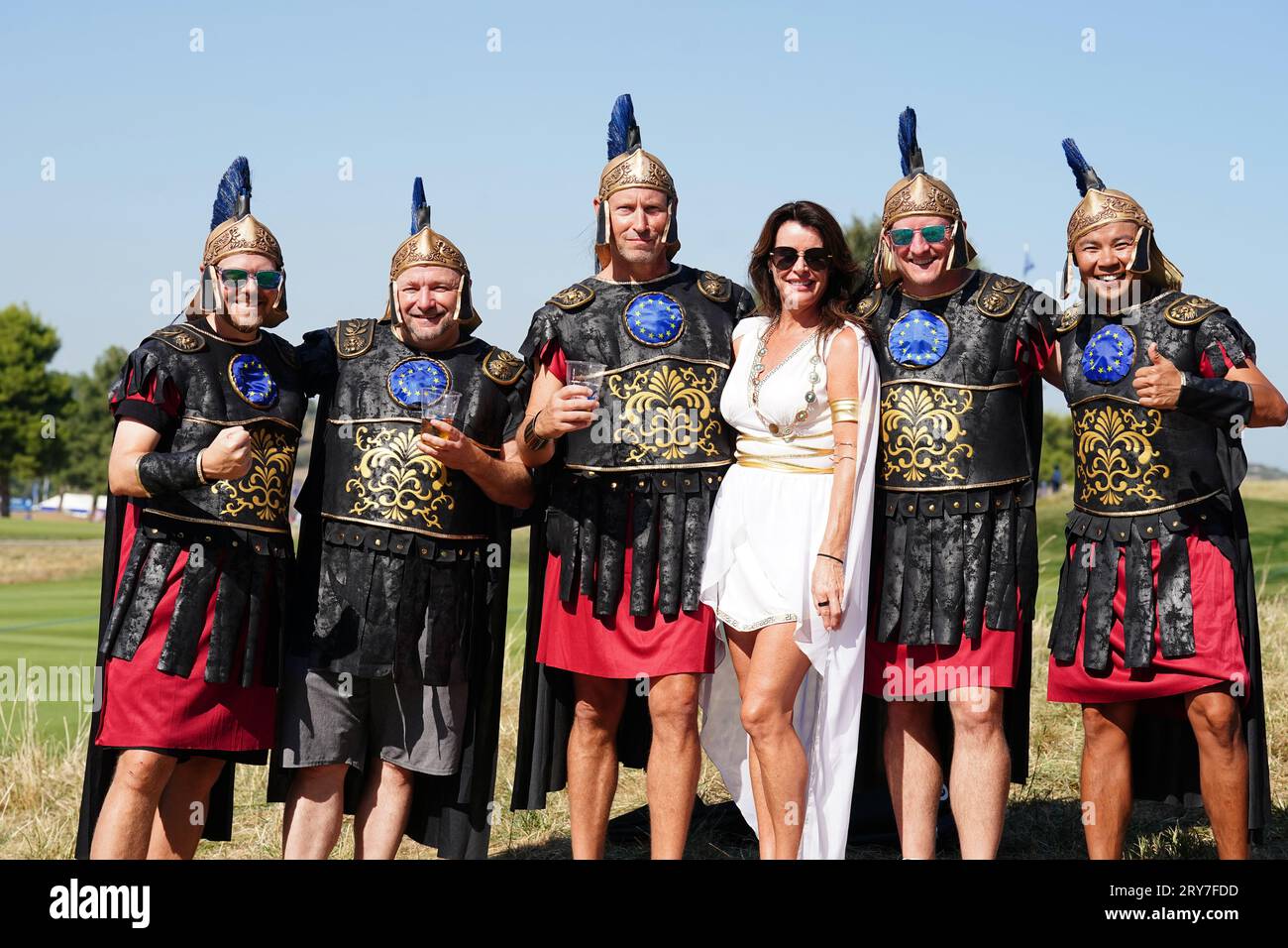 European fans during the fourballs on day one of the 44th Ryder Cup at ...