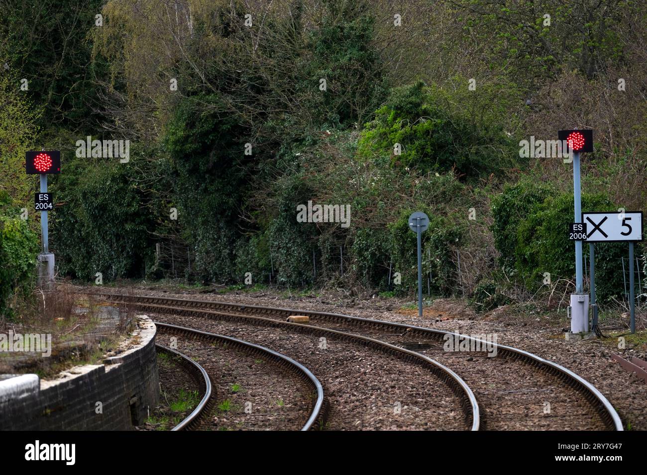 Railway signals Woodbridge Suffolk UK Stock Photo - Alamy