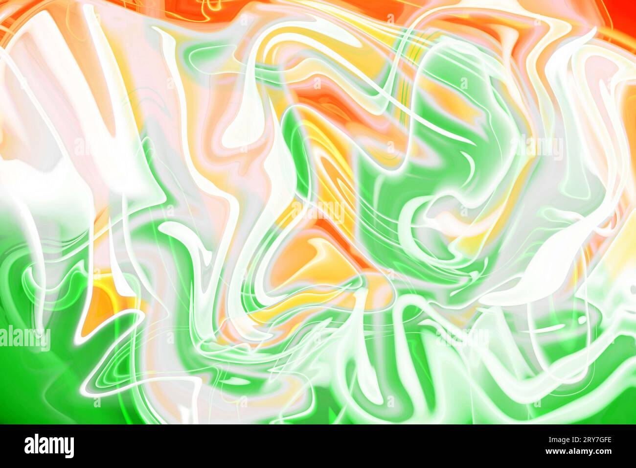 framing the canvas with the indian flag tricolor painted with fluid art ...