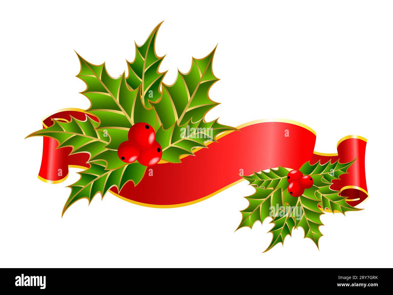 Christmas holly decorate Stock Photo - Alamy