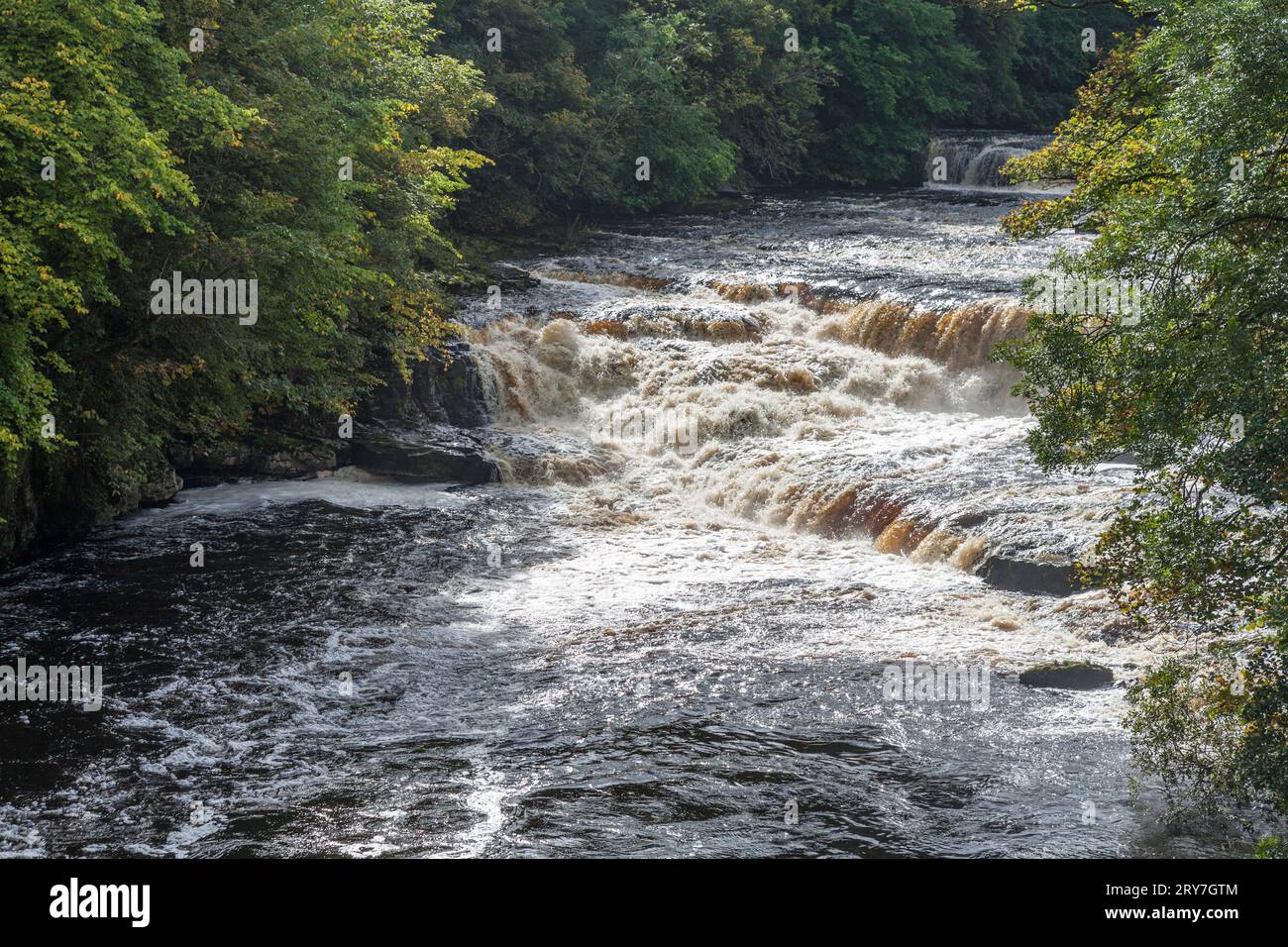Aysgarth Falls on the River Ure in the Yorkshire Dales National Park ...