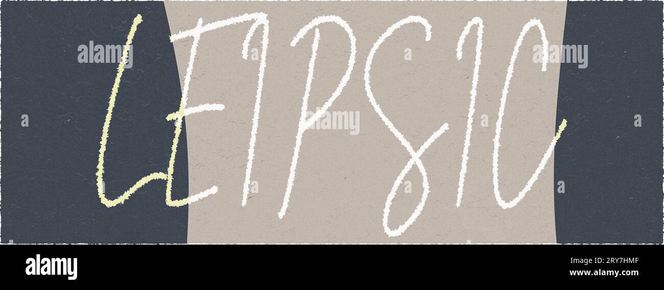 Graphic with lettering of the german city LEIPSIC in handwriting style ...