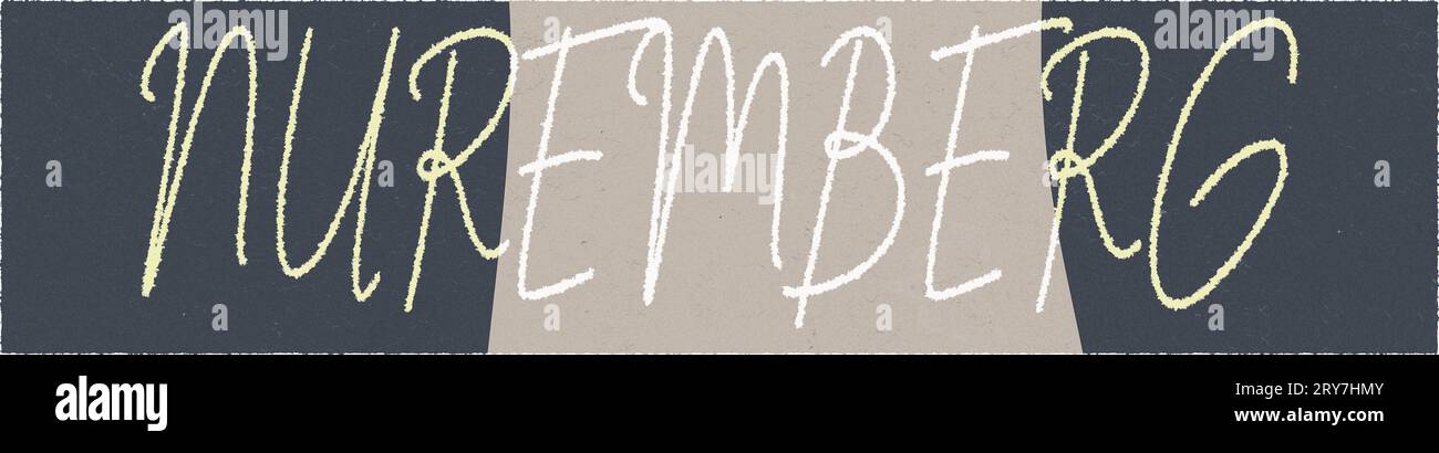 Graphic with lettering of the german city NUREMBERG in handwriting ...