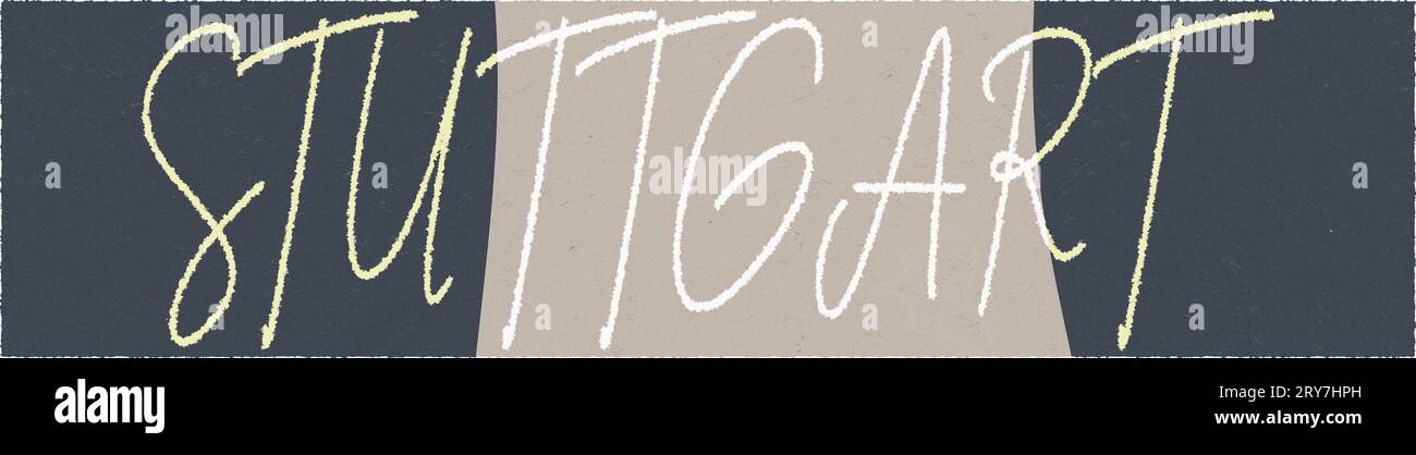 Graphic with lettering of the german city STUTTGART in handwriting ...