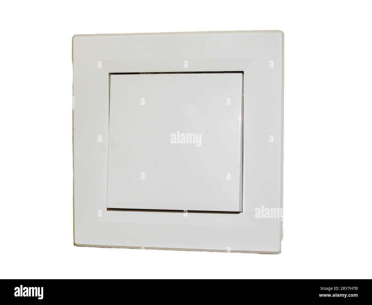 White plastic switch isolated on white background Stock Photo - Alamy