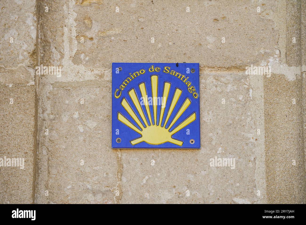 sign Way of St James, direction Camino de Santiago, Christian ...