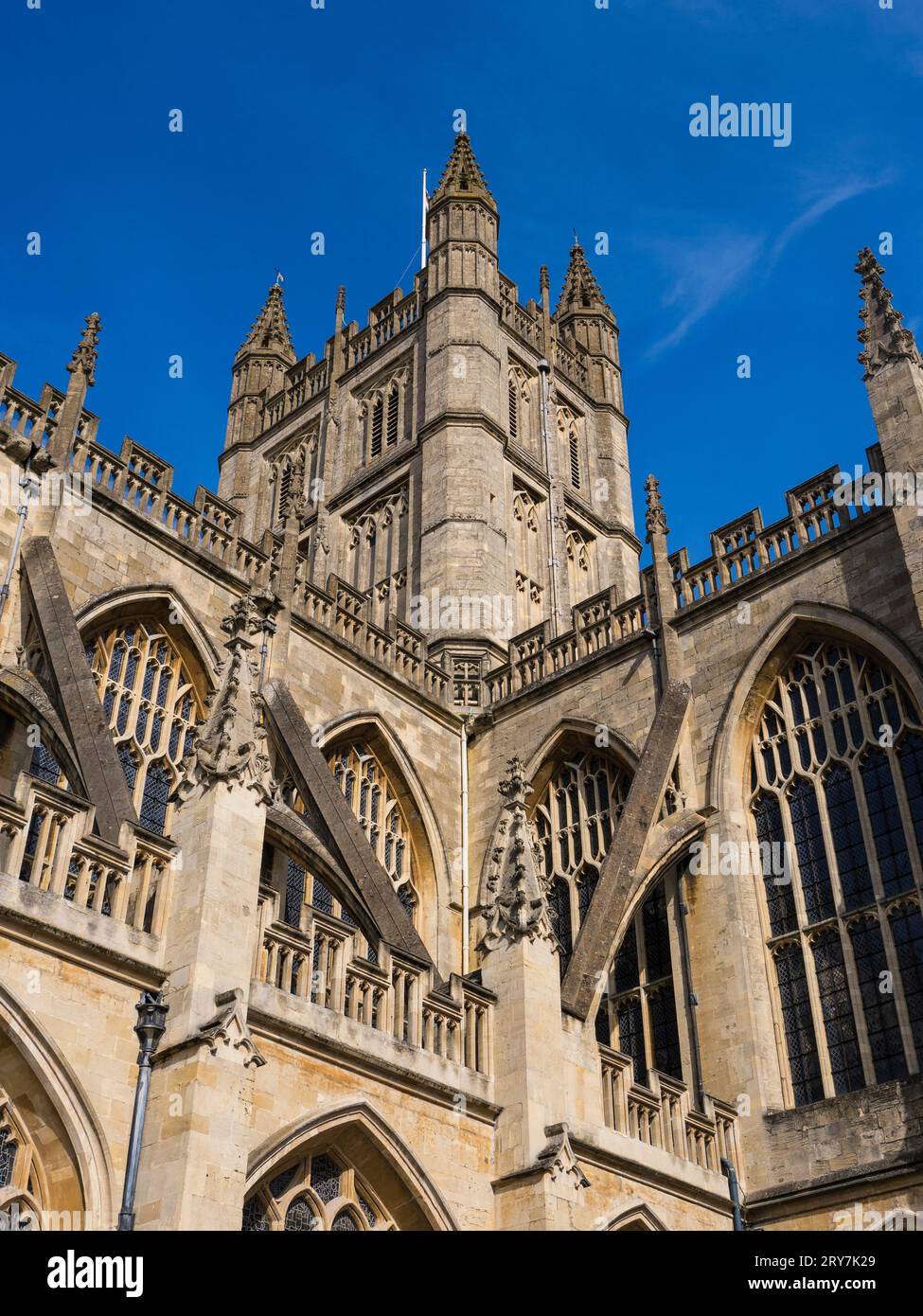 Bath Abbey, English Gothic, with, Flying buttress, Bath, Somerset ...