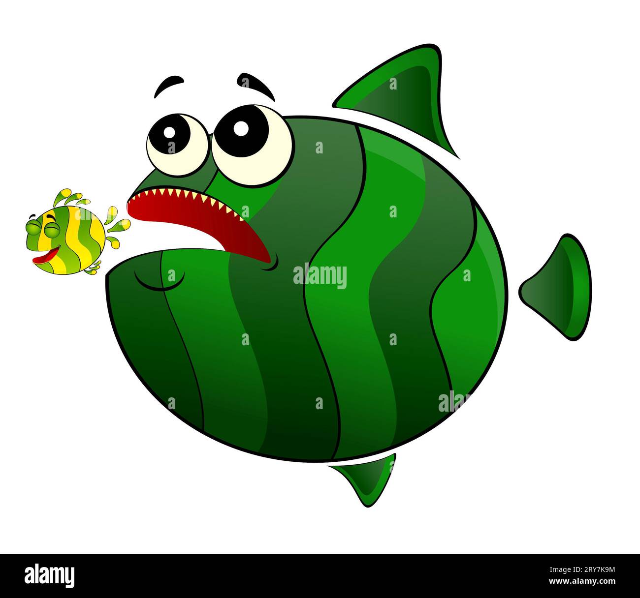 Fish pursues after little fish Stock Photo - Alamy