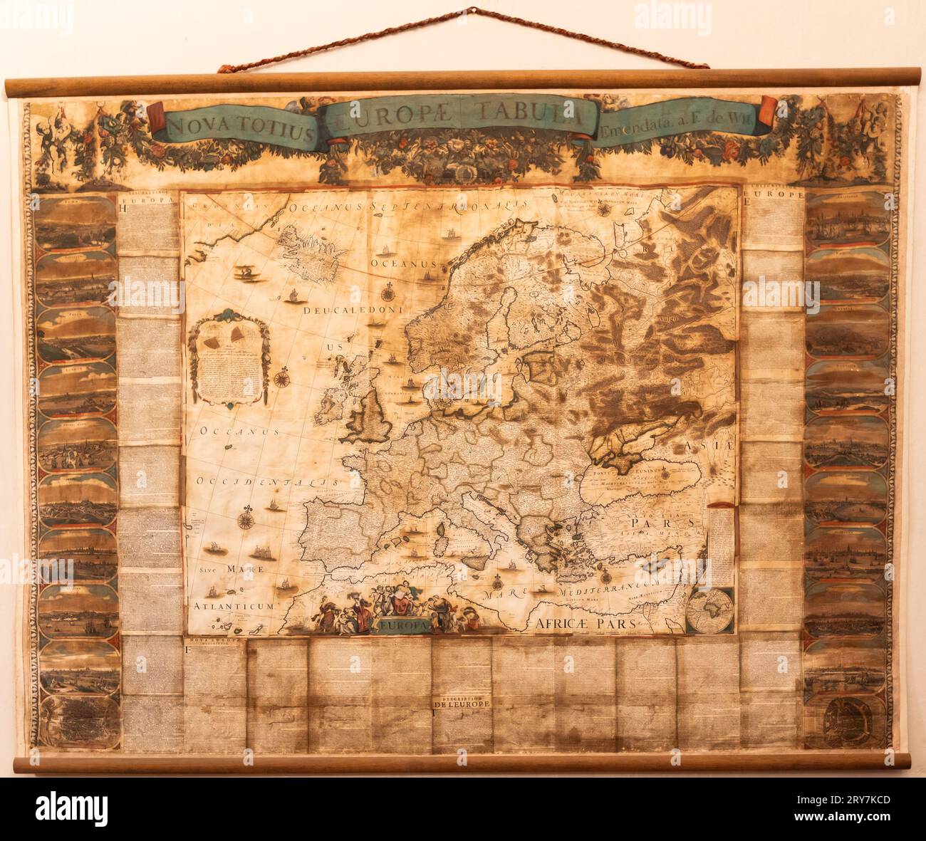 Genova, Italy - 8 August 2023: Spinola Palace. Authentic antique map ...