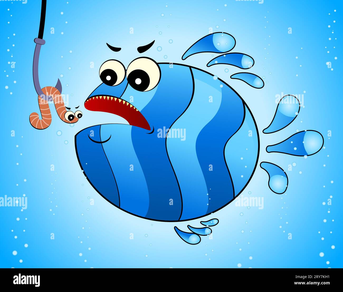 Fish eats a worm Stock Photo - Alamy