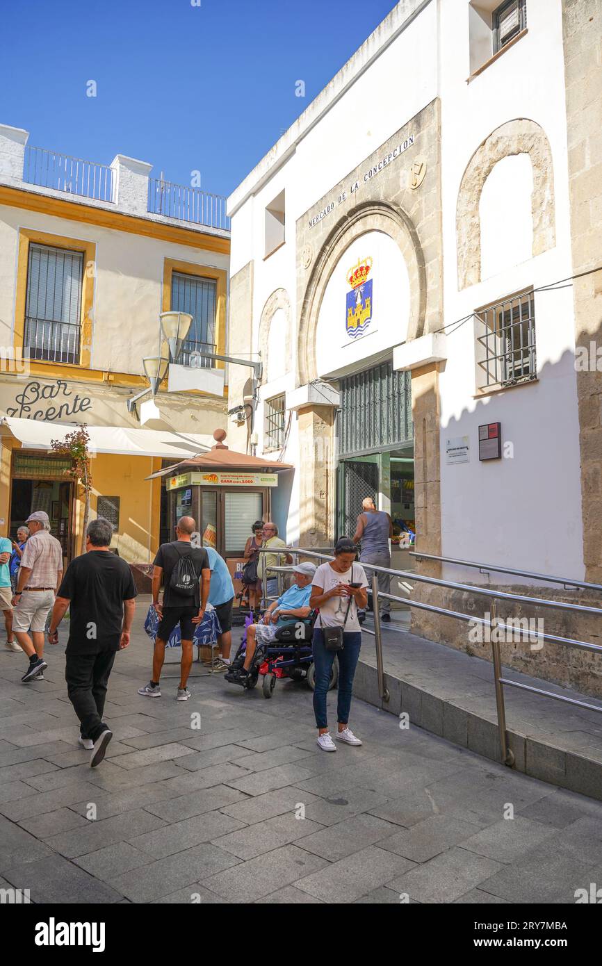 Puerto de Santa Maria, Spain. Exterior of covered Market of, Cadiz ...