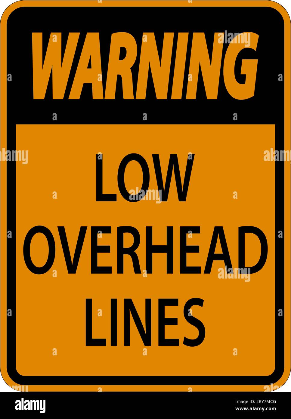 Warning Sign Low Overhead Lines Stock Vector Image & Art - Alamy