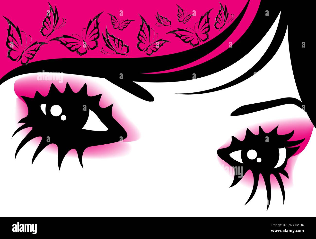 Woman butterfly makeup hair hi-res stock photography and images - Alamy