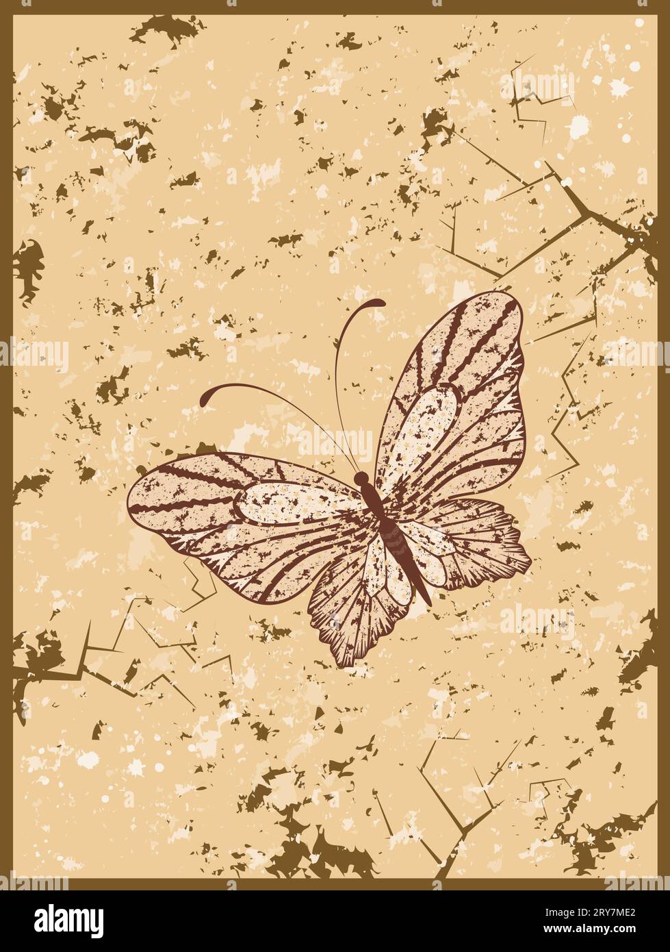 Grunge background with tropical butterflies Stock Photo - Alamy