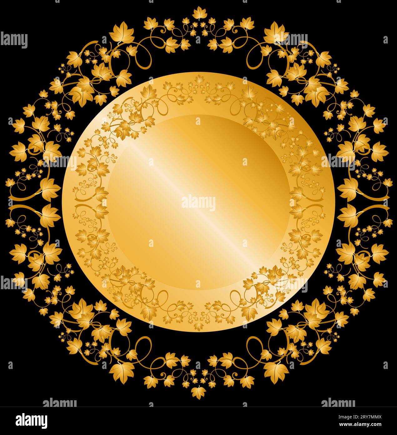 Background with gold flowers Stock Photo - Alamy