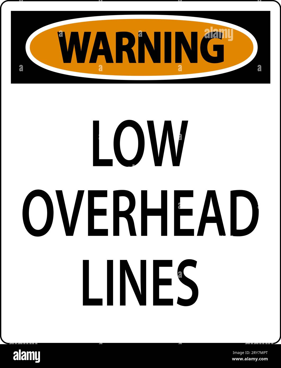 Warning Sign Low Overhead Lines Stock Vector Image & Art - Alamy