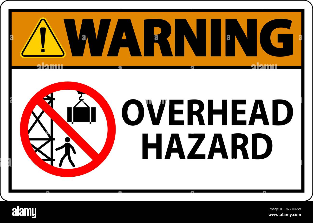 Warning Sign Overhead Hazard Stock Vector Image & Art - Alamy