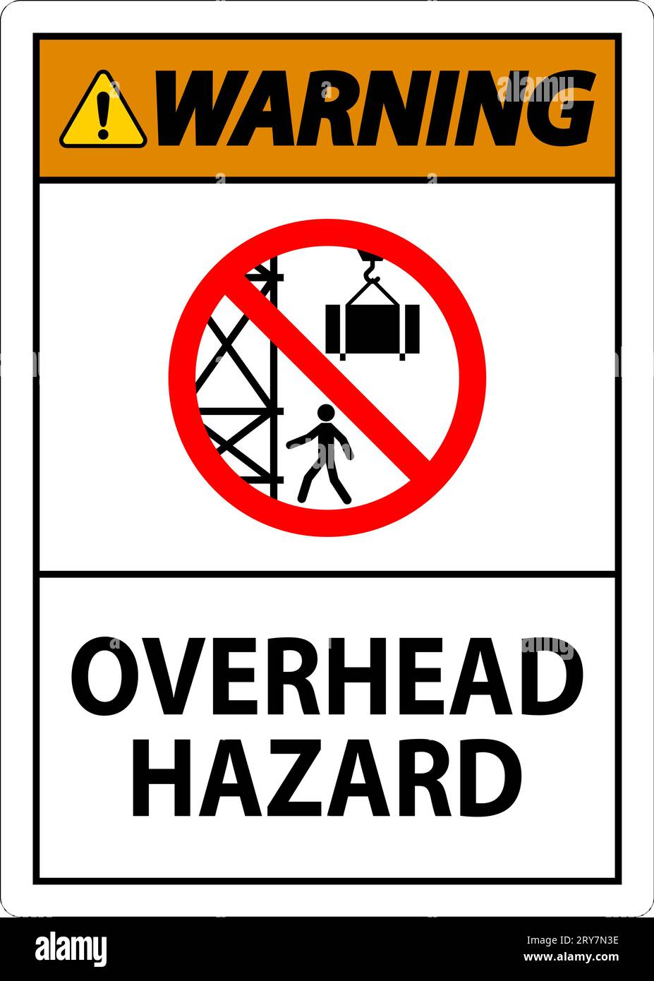 Warning Sign Overhead Hazard Stock Vector Image & Art - Alamy