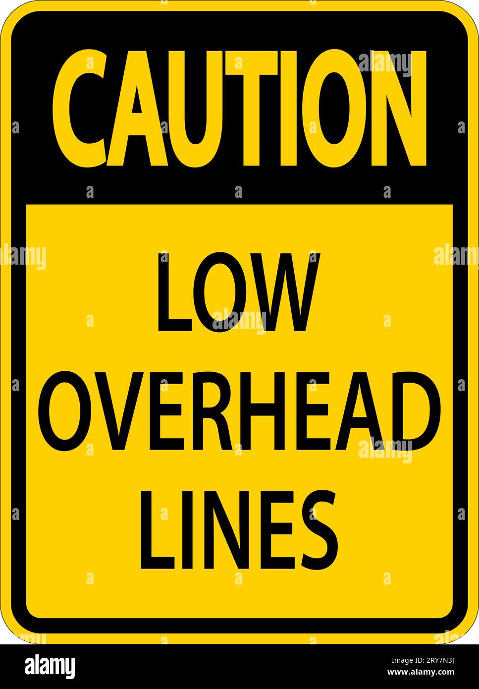 Caution Sign Low Overhead Lines Stock Vector Image & Art - Alamy
