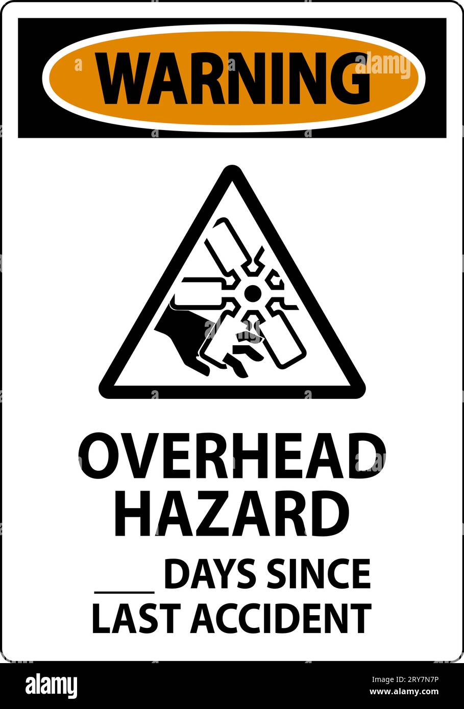 Warning Sign Overhead Hazard Days Since Last Accident Stock Vector ...