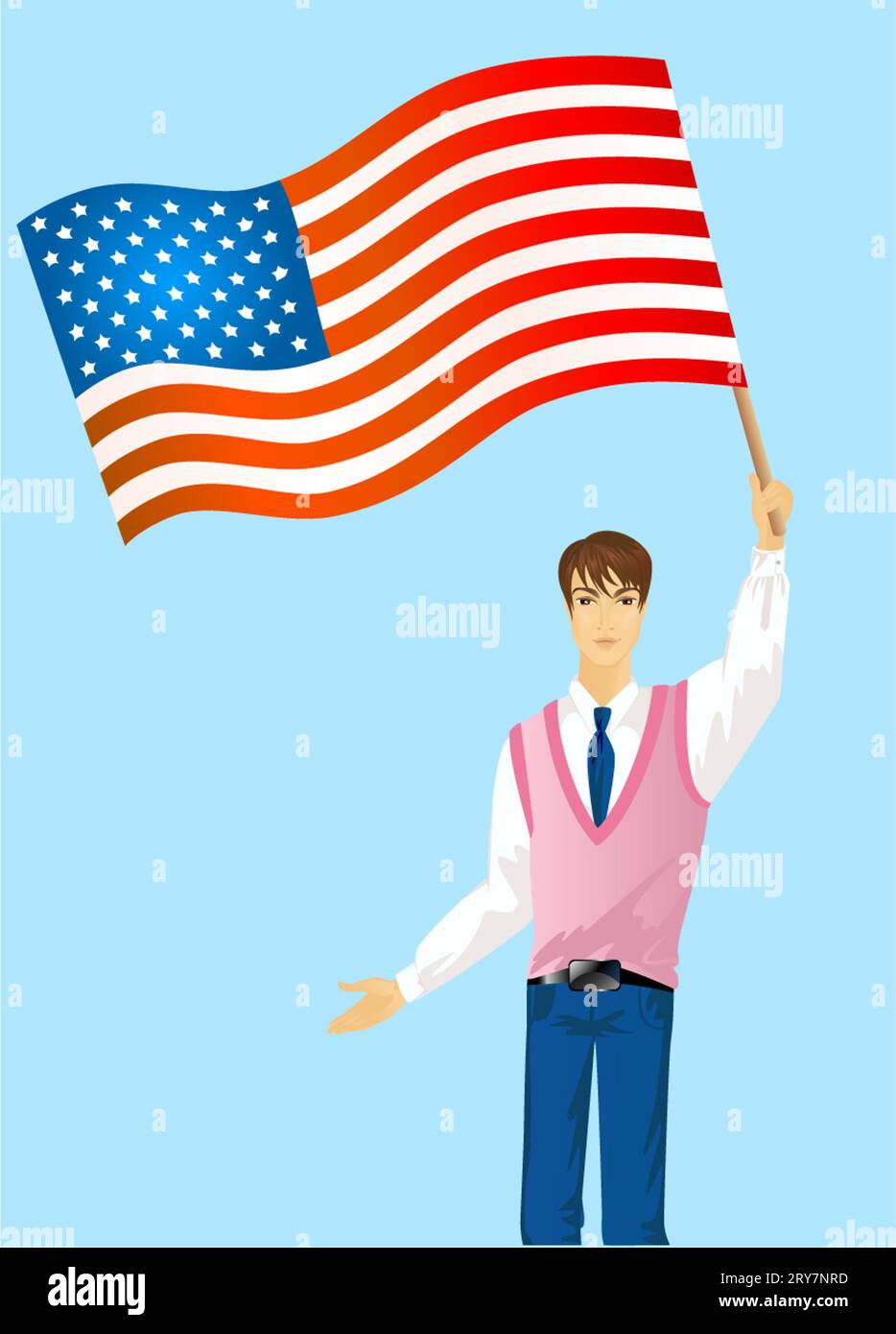 Man waving flag Stock Photo - Alamy