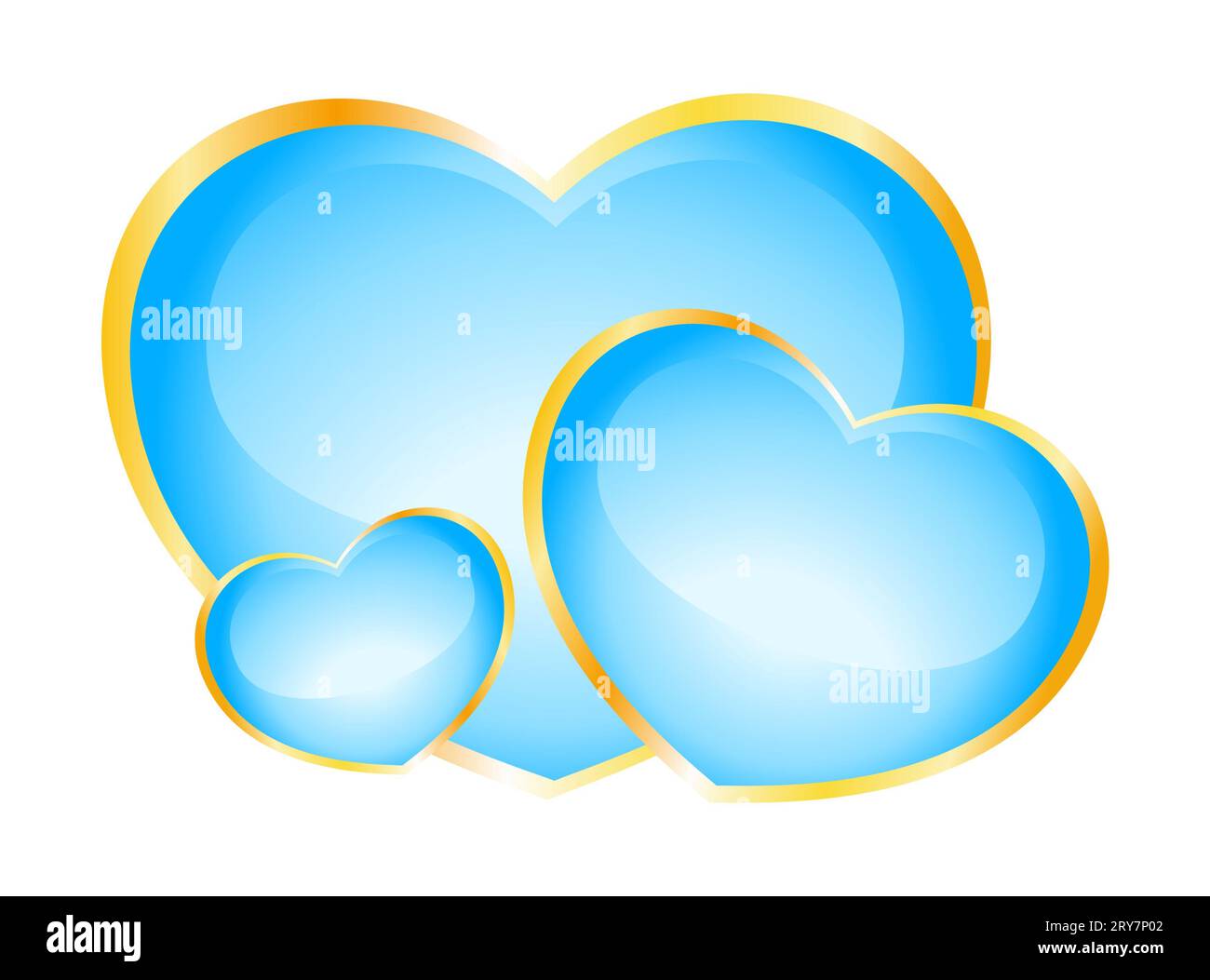 Three beautiful blue hearts Stock Photo - Alamy