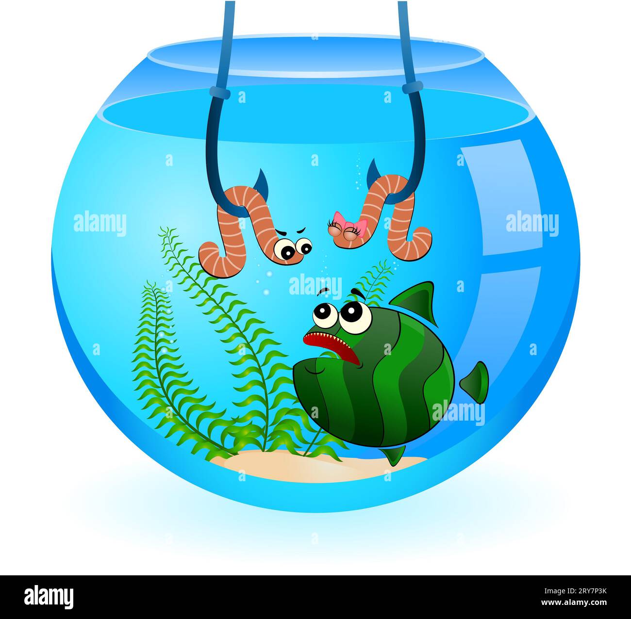 Fish eats a worms Stock Photo - Alamy