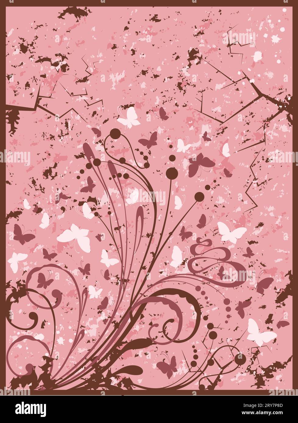 Grange background with tropical butterflies Stock Photo - Alamy