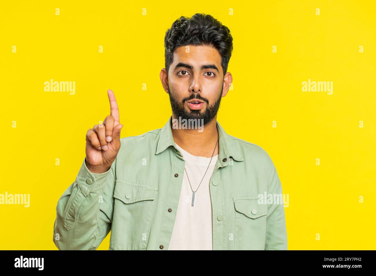 Indian Young Man Shakes Finger And Saying No Be Careful Scolding And Giving Advice To Avoid