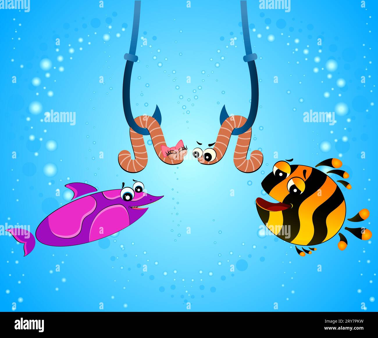 Funny cartoon illustration big fish hi-res stock photography and images ...