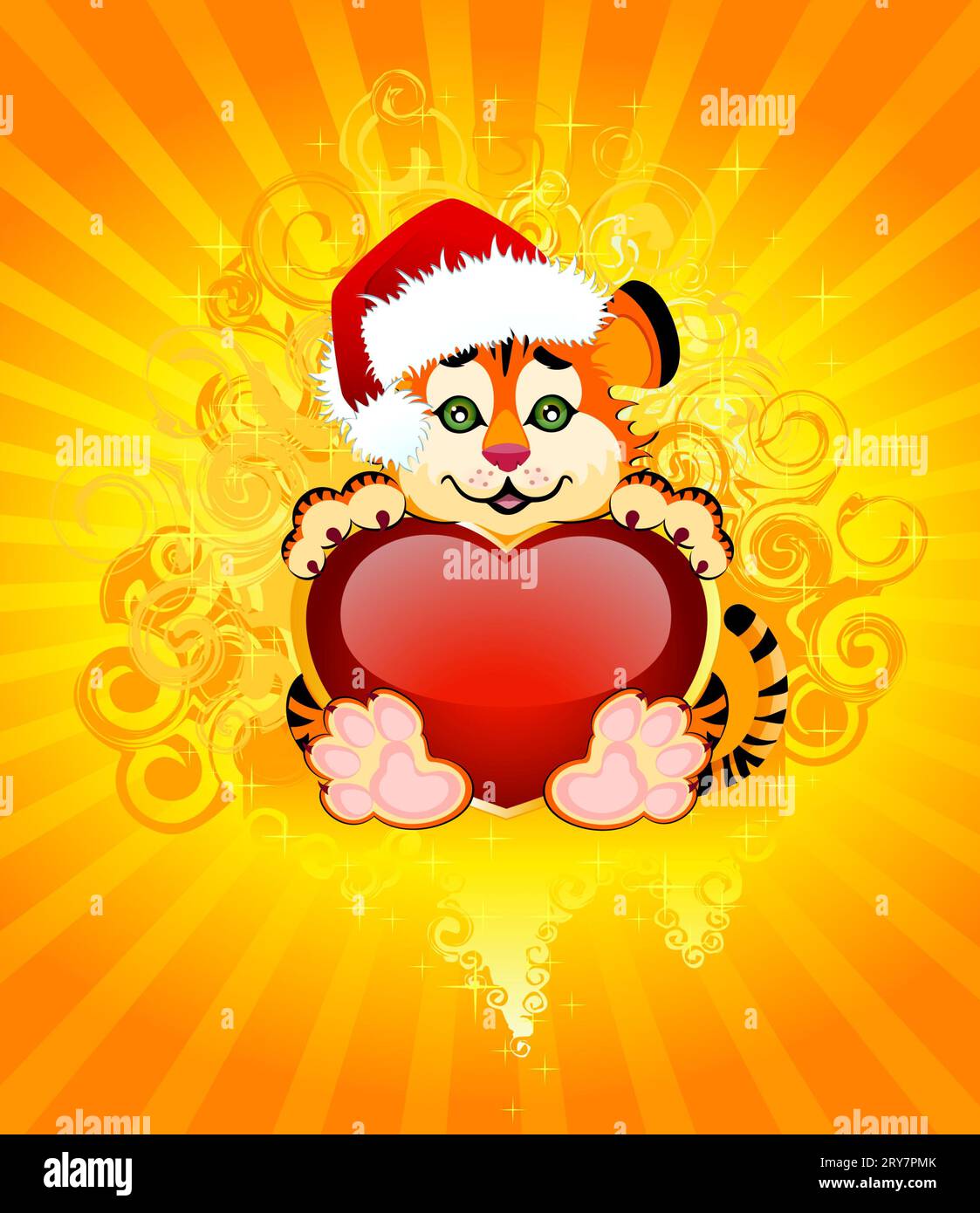 Tiger with heart Stock Photo - Alamy