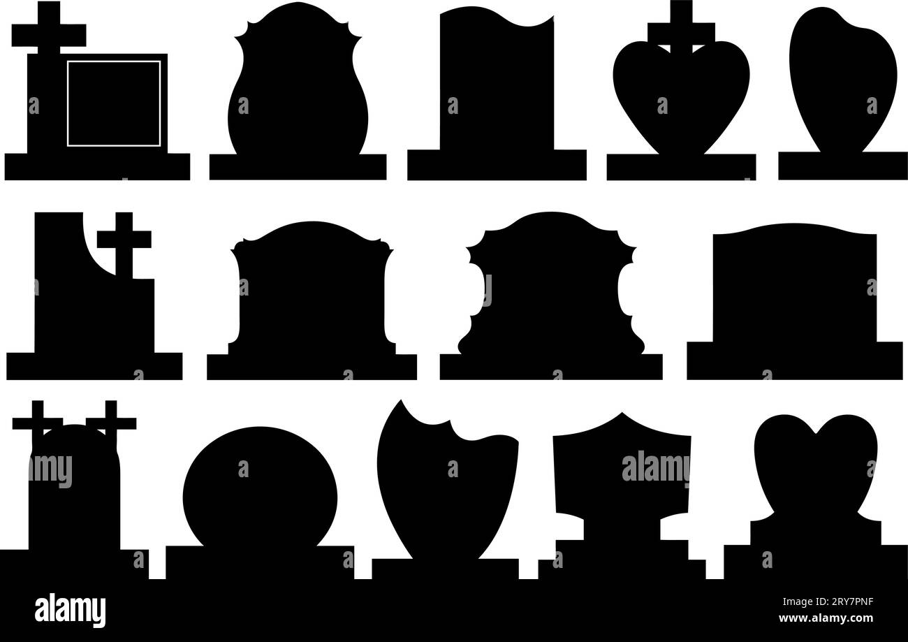 Old gravestones at cemetery Stock Vector Images - Alamy