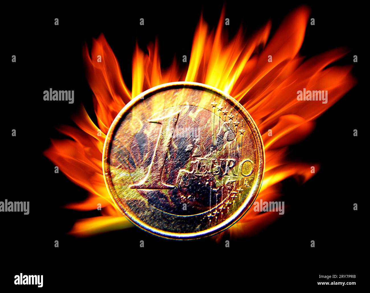 Burning euro symbol hi-res stock photography and images - Alamy
